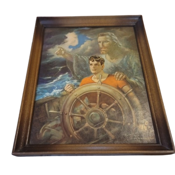 SALLMAN | Wall Decor | Vintage Sallman 95 Framed Jesus Take The Wheel ...